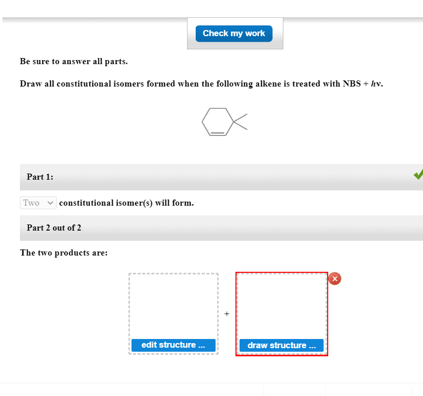Solved Check my work Be sure to answer all parts. Draw all | Chegg.com
