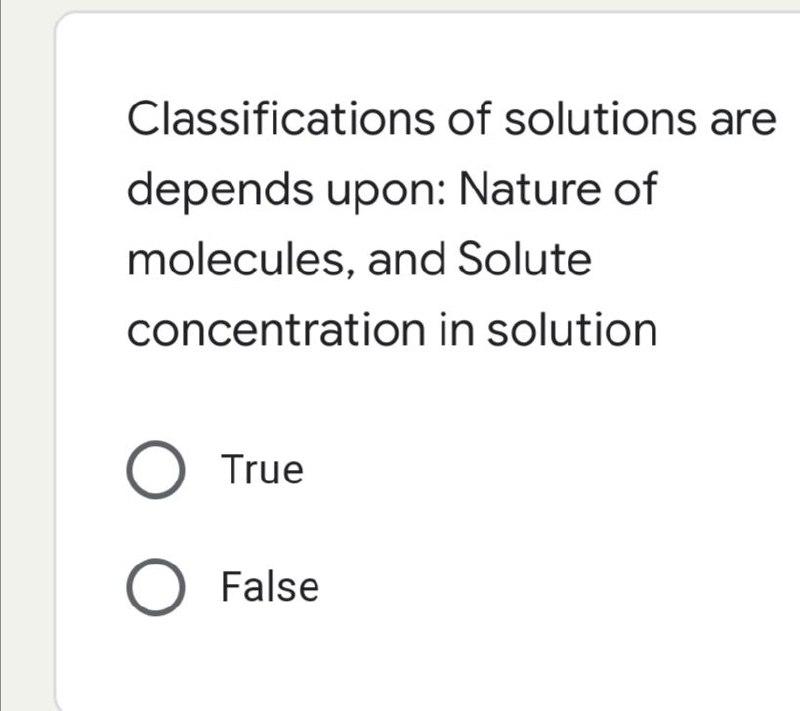 Solved Classifications of solutions are depends upon: Nature | Chegg.com