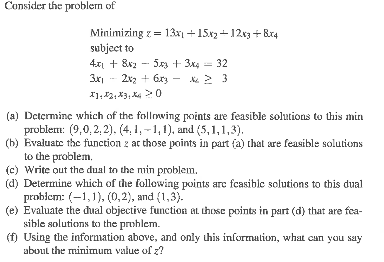 Consider the problem of Minimizing | Chegg.com