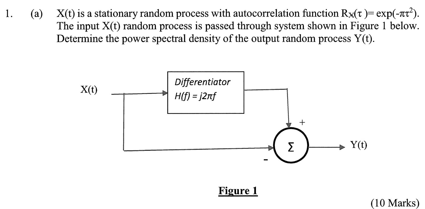 Solved (a) X(t) is a stationary random process with | Chegg.com