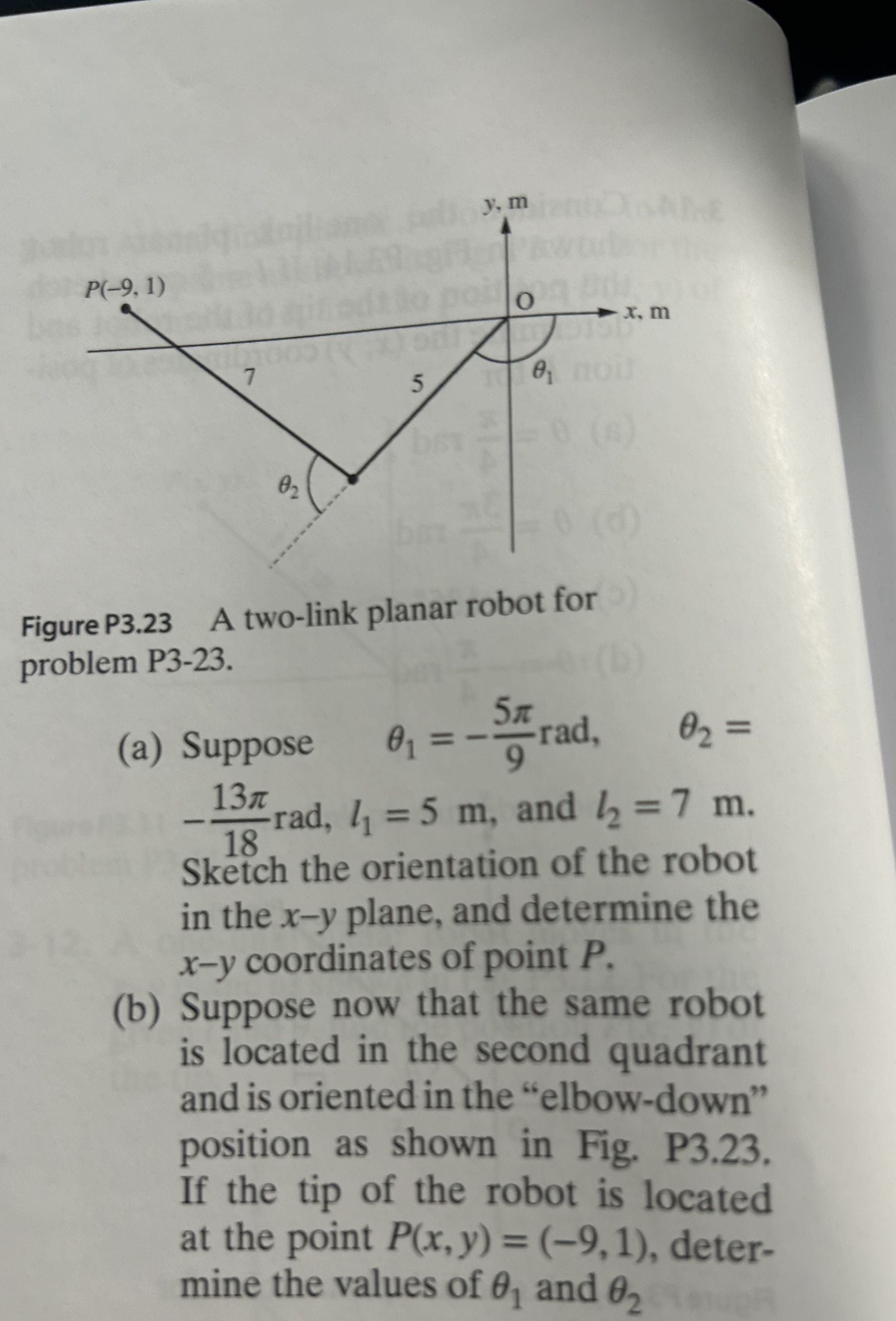 Solved 3-23. ﻿Consider a two-link planar robot, withpositive | Chegg.com