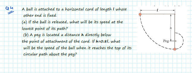 Solved Q4 ﻿A ball is attached to a horizontal cord of length | Chegg.com