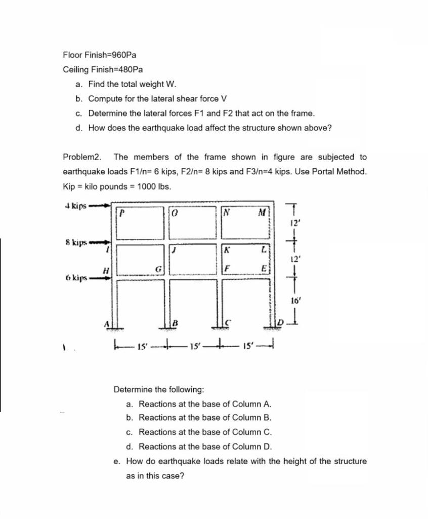 Problem1. The frame shown in figure is subjected to | Chegg.com