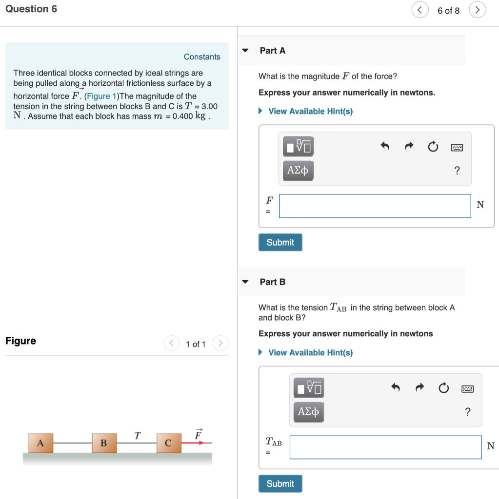 Solved Question 6 6 of 8 > Part A Constants Three identical | Chegg.com
