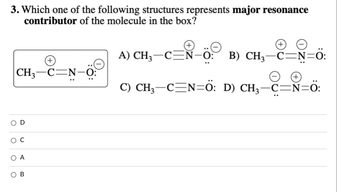 Solved 3. Which one of the following structures represents | Chegg.com