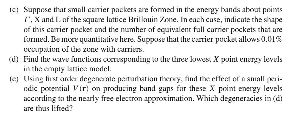 Solved 3.1 This problem is a review of the nearly free | Chegg.com