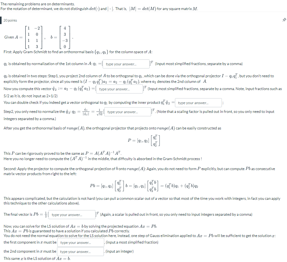 Solved Gram-Schmidt and orthogonal matrices. | Chegg.com
