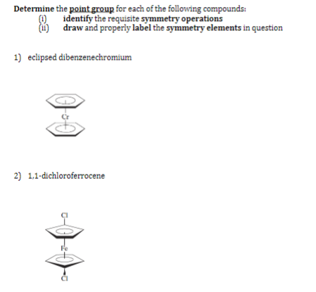 Solved Determine the point group for each of the following | Chegg.com