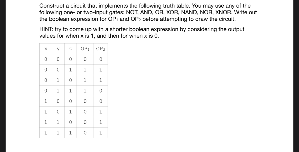 Solved Construct a circuit that implements the following | Chegg.com