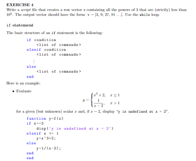 Solved EXERCISE 4 Write a script file that creates a row | Chegg.com