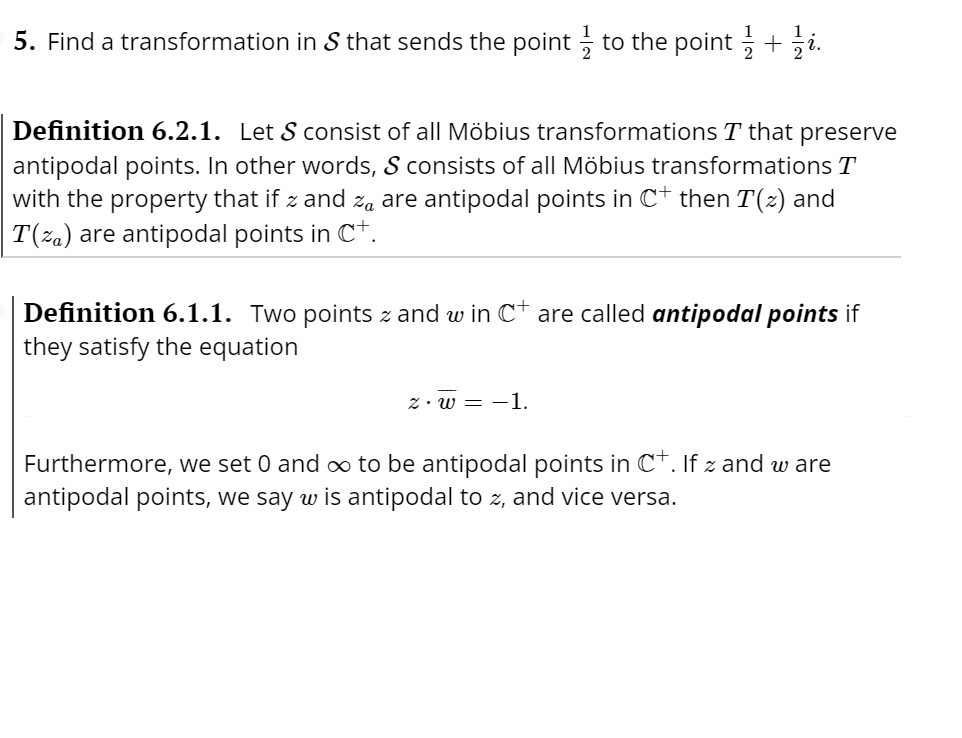 Solved by an EXPERT Find a transformation in S ﻿that sends the point ...