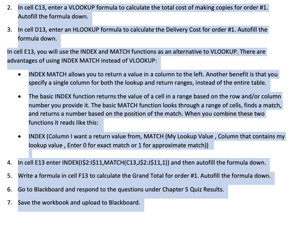 Solved 2. In cell C13, enter a VLOOKUP formula to calculate | Chegg.com
