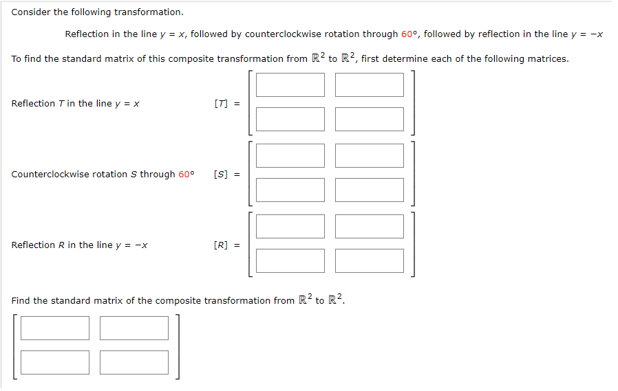 Solved Consider the following transformation. Reflection in | Chegg.com
