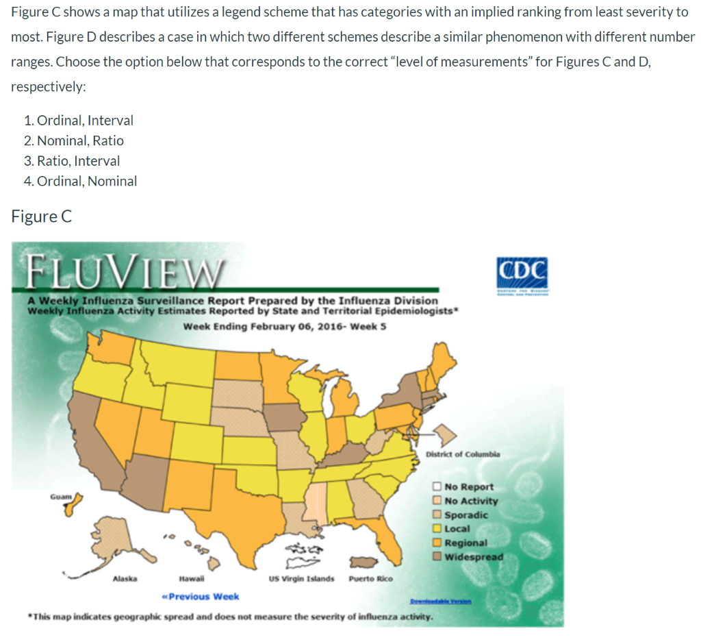 Solved Figure C shows a map that utilizes a legend scheme | Chegg.com