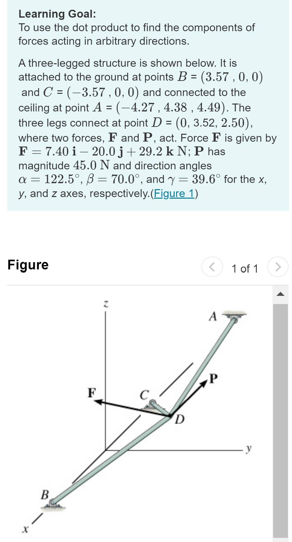 Solved Part D - Finding the component of a force | Chegg.com