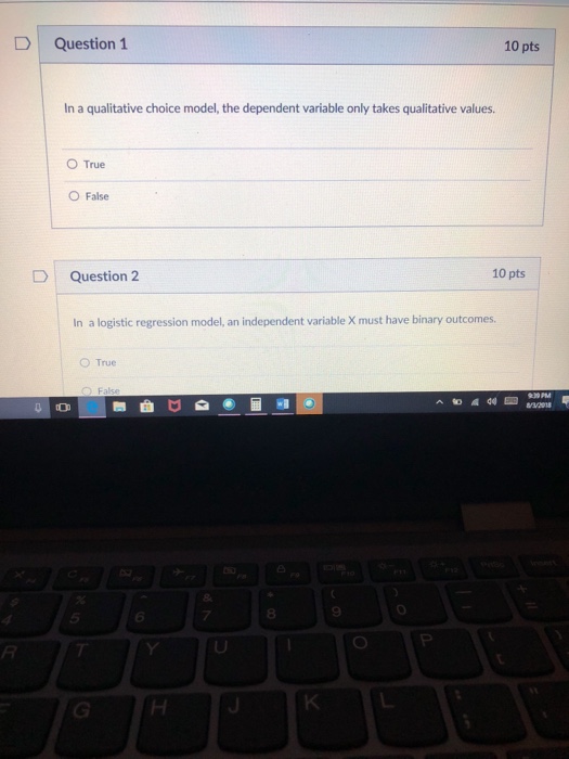 Solved D Question 1 10 pts In a qualitative choice model, | Chegg.com Solved D Question 1 10 pts In a qualitative choice model, | Chegg.com