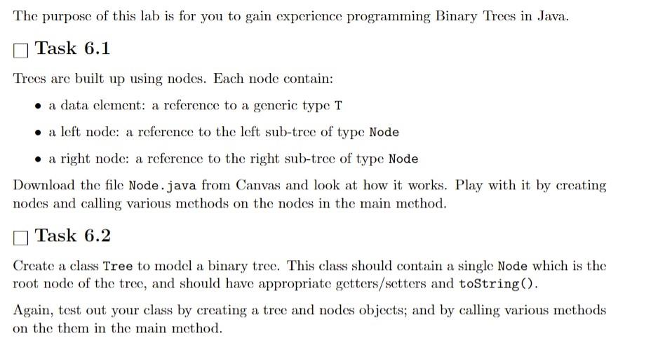Solved I need a binary tree java program completed that | Chegg.com