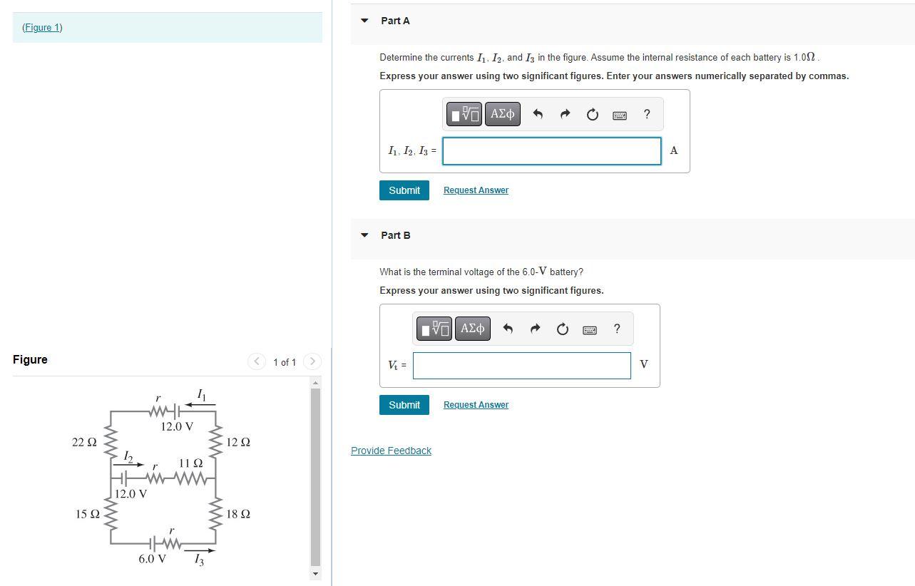 Solved Determine the currents I1,I2, and I3 in the figure. | Chegg.com