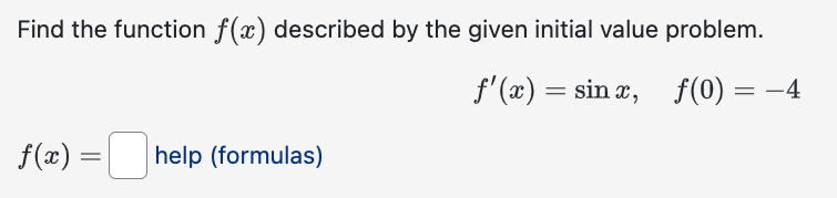 Solved Find the function f(x) described by the given initial | Chegg.com