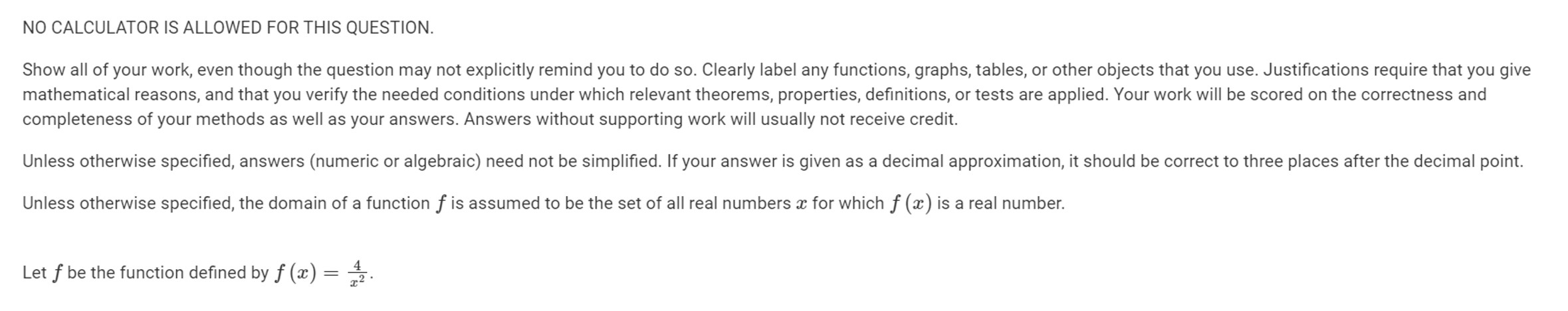 Solved NO CALCULATOR IS ALLOWED FOR THIS QUESTION.Show all | Chegg.com