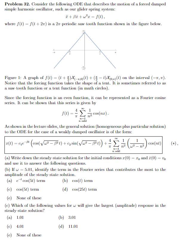 Solved Problem 32. Consider the following ODE that describes | Chegg.com