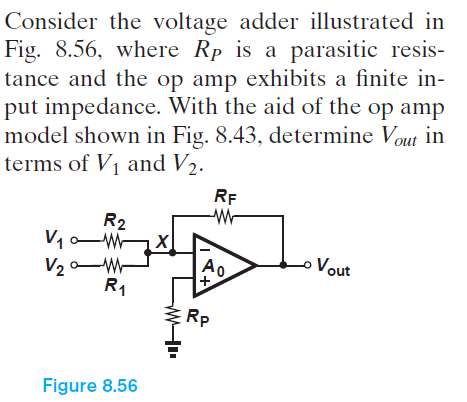 Solved Consider the voltage adder illustrated in Fig. 8.56, | Chegg.com