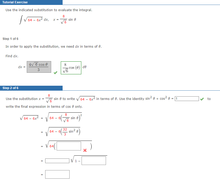 Solved Tutorial ExerciseUse the indicated substitution to | Chegg.com