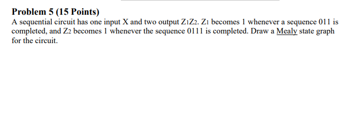 Solved Problem 5 (15 Points) A sequential circuit has one | Chegg.com