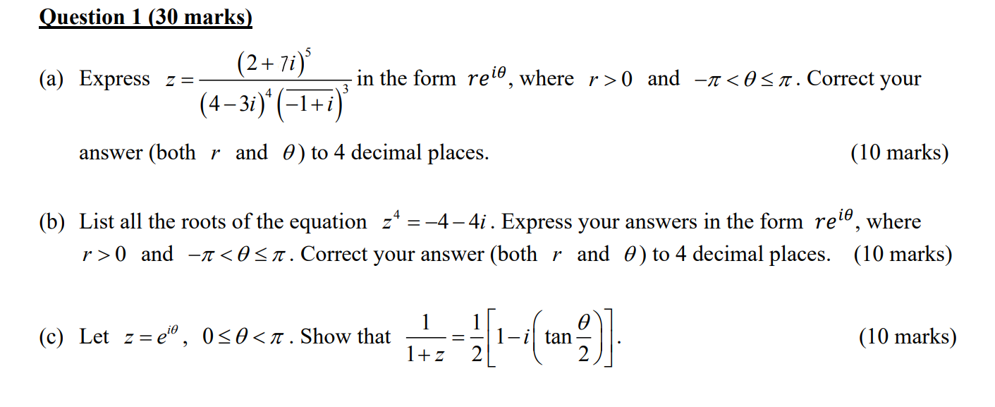Solved Question 1 ( 30 ﻿marks)(a) ﻿Express | Chegg.com