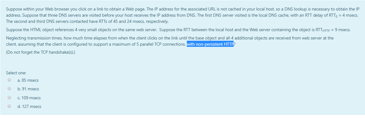 Solved Suppose within your web browser you click on a link | Chegg.com