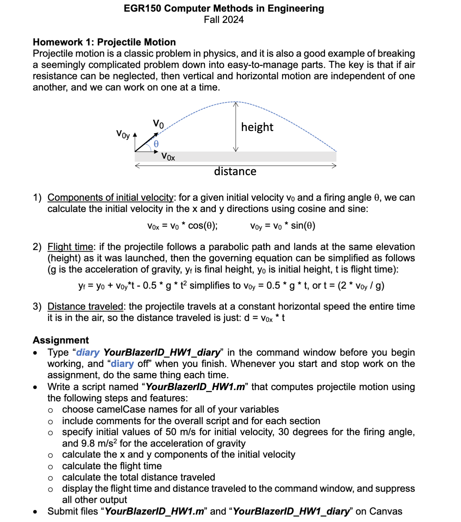 Solved EGR150 ﻿Computer Methods in EngineeringFall | Chegg.com