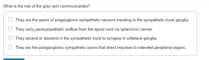 Solved What is the role of the gray rami communicantes? They | Chegg.com