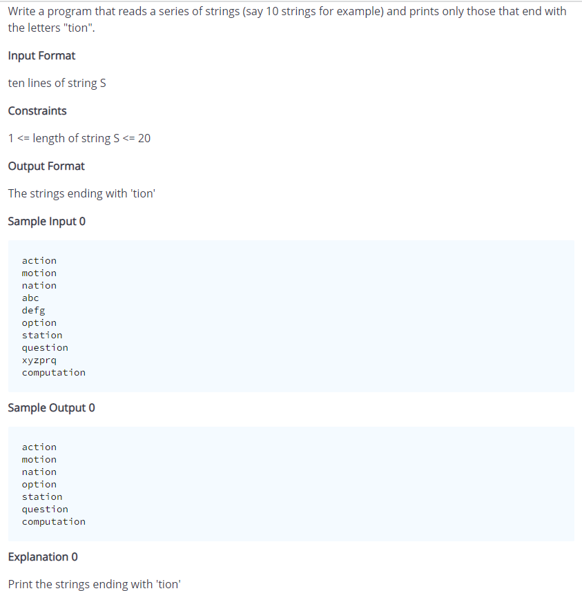 Solved Write a program that reads a series of strings (say | Chegg.com