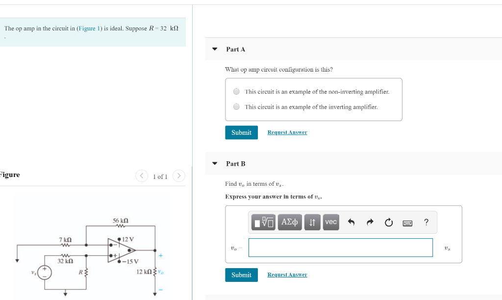 Solved The op amp in the circuit in (Figure 1) is ideal. | Chegg.com