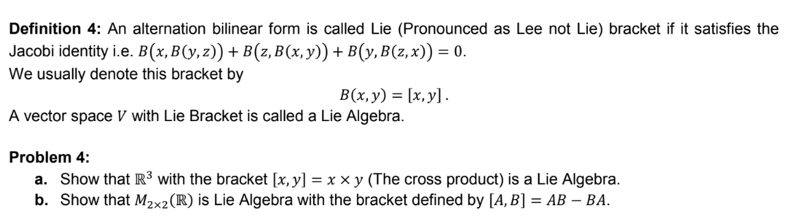Solved Definition 4: An alternation bilinear form is called | Chegg.com