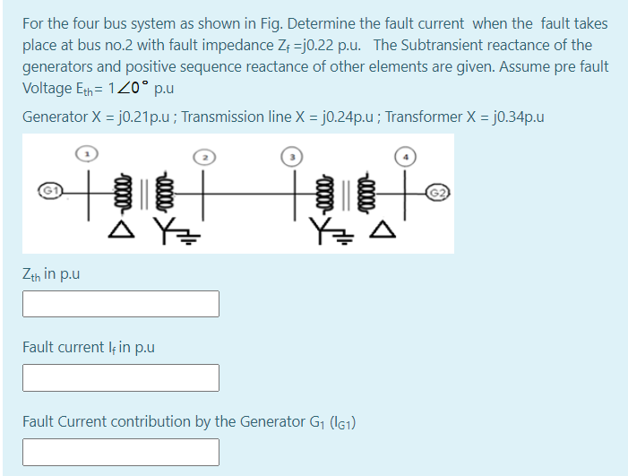 Solved For the four bus system as shown in Fig. Determine | Chegg.com