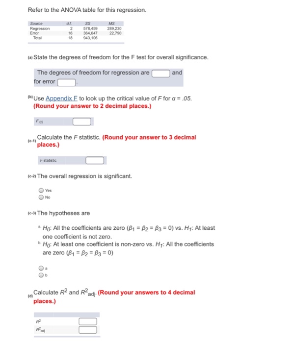 Solved Refer to the ANOVA table for this regression. State | Chegg.com