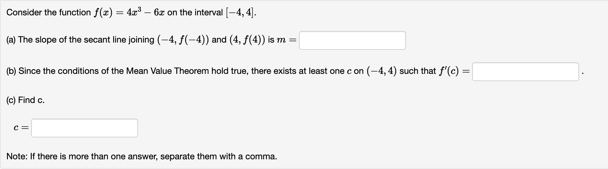 Solved Consider the function f(x)=4x3−6x on the interval | Chegg.com