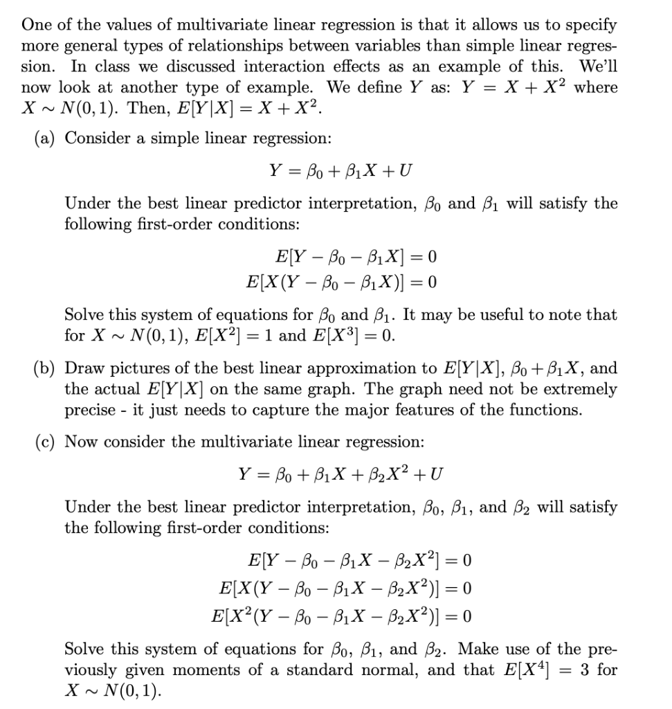 One of the values of multivariate linear regression | Chegg.com