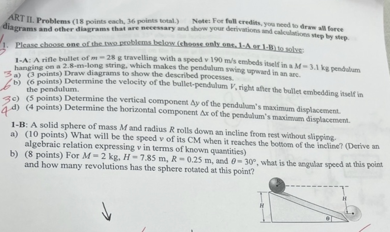 Solved PART II. ﻿Problems (18 ﻿points each, 36 ﻿points | Chegg.com