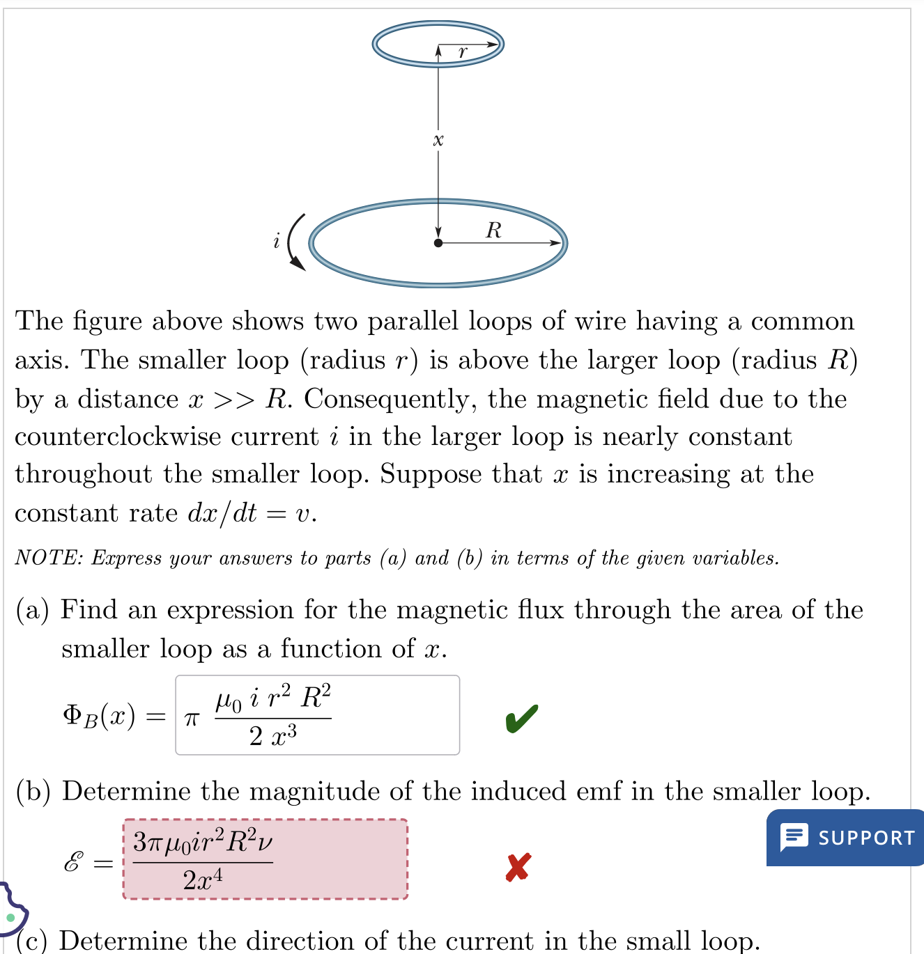 Solved (b) ﻿Determine the magnitude of the induced emf in | Chegg.com