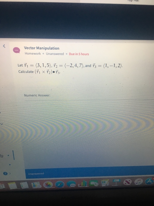 Solved Vector Manipulation Homework. Unanswered. Due in 5 | Chegg.com
