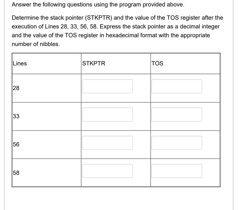Solved Program Memory Address LINE SOURCE CBLOCK Ox000 u_arg | Chegg.com
