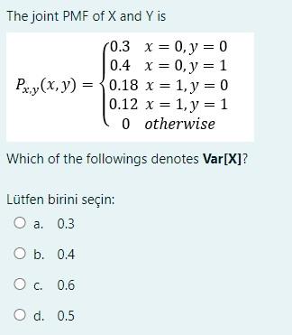 Solved The joint PMF of X and Y is | Chegg.com