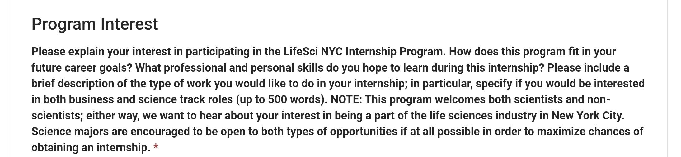 Program Interest Please explain your interest in | Chegg.com