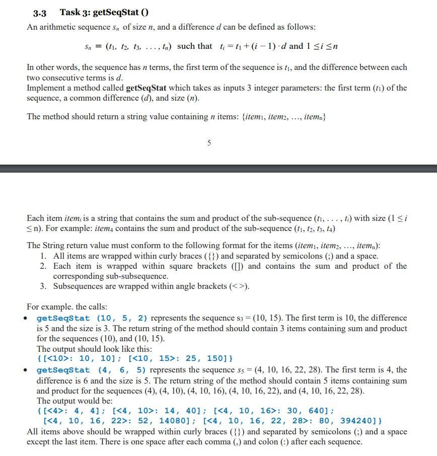 Solved Java code, no system.out.println needed and no | Chegg.com