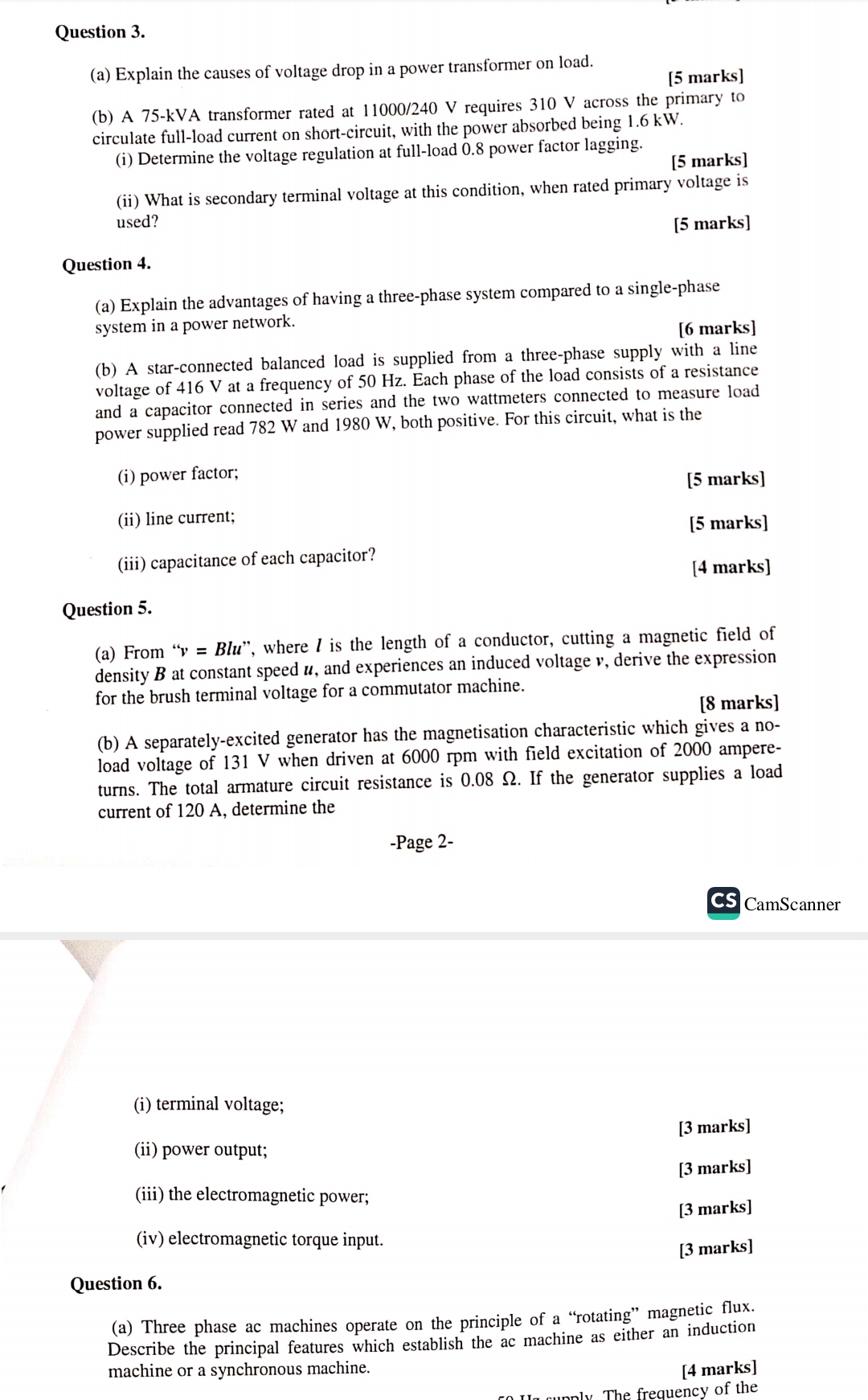 Solved Question 3. (a) Explain the causes of voltage drop in | Chegg.com