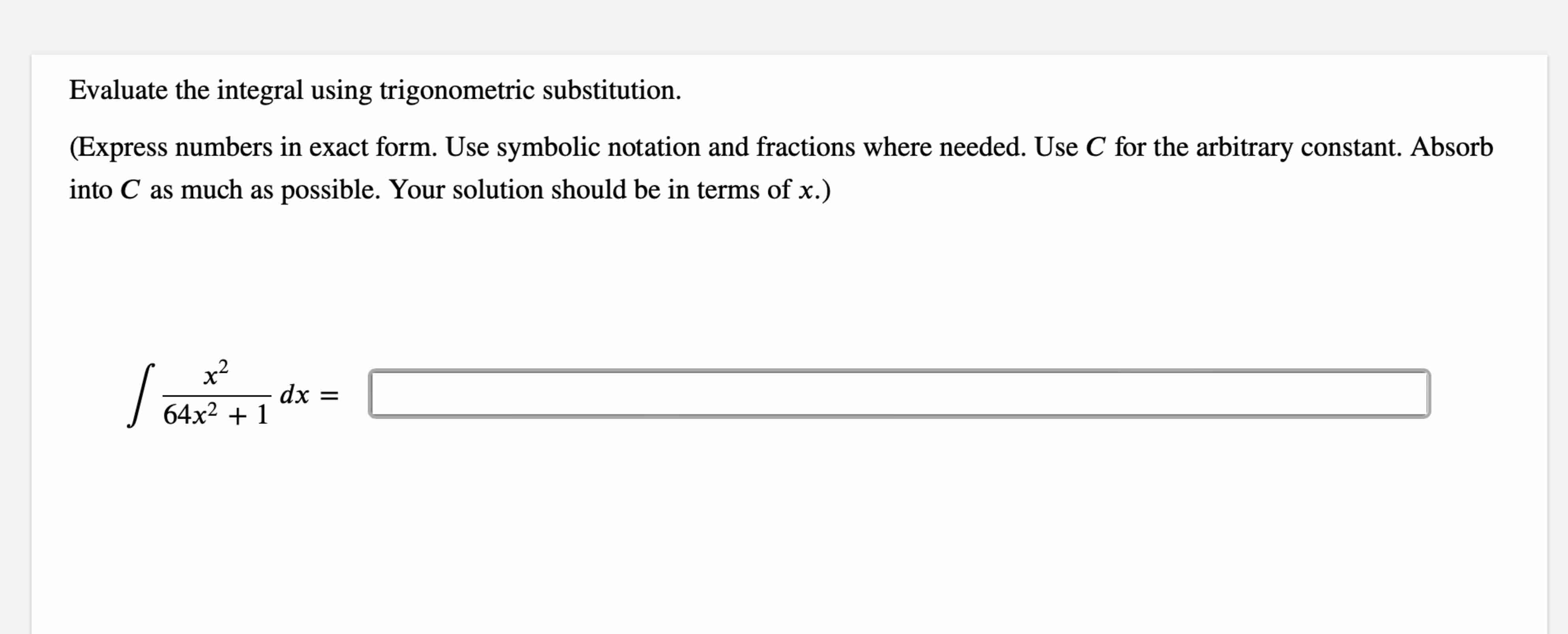 Solved C ﻿for the arbitrary constant. Absorbinto C as ﻿much | Chegg.com