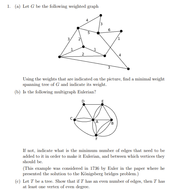 Solved Hi, this is a graph theory question, would this | Chegg.com