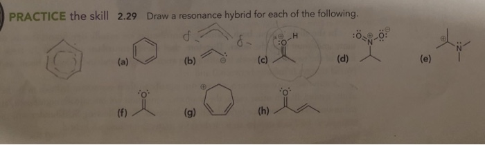 Solved PRACTICE the skill 2.29 Draw a resonance hybrid for | Chegg.com